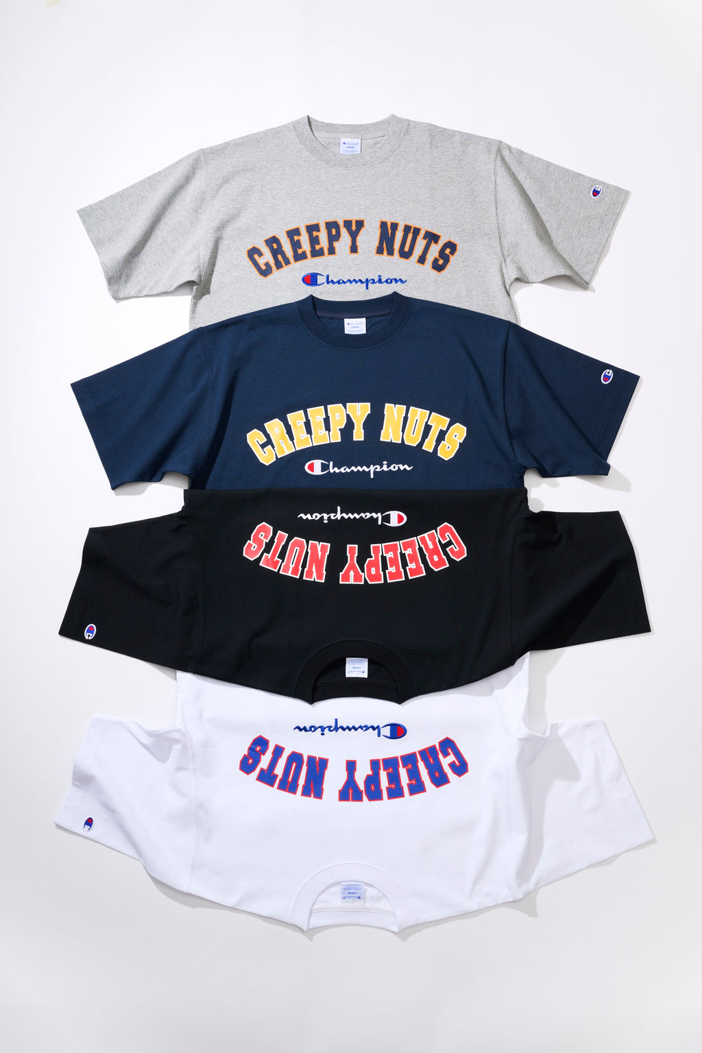 Creepy Nuts × Champion SHORT SLEEVE T-SHIRT '25② [NAVY] – Creepy Nuts STORE